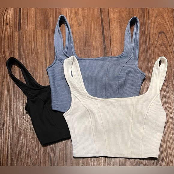 iris | Tops | New Iris 3 Piece Ribbed Crop Tank Crop Top Bundle S ...